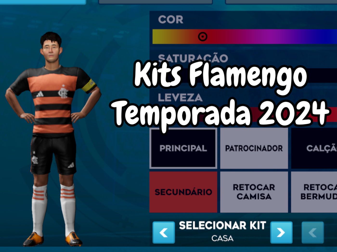 Kits e logo do Flamengo para DLS da Temporada 2024 - Liga dos Games