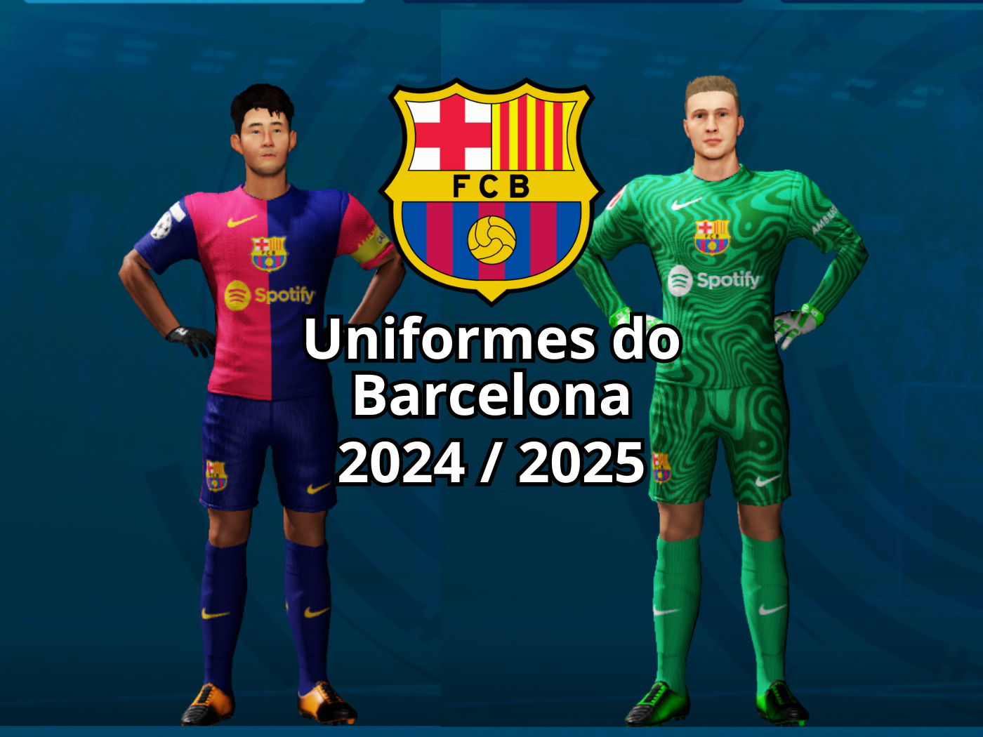 Kits e escudo do Barcelona para o DLS (Temporada 2024/2025) - Liga dos ...